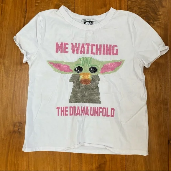 Memes Zara Zara | Tops | Like New Zara Grogu Embroidered Me Watching